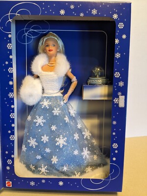 1999 Barbie SNOW SENSATION w/snow globe Blonde Doll Special Edition ...