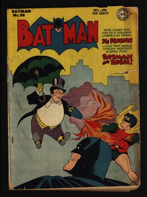 * BATMAN #38 (1946-47) Robin Classic Penguin Cover! G/VG 3.0 * | eBay