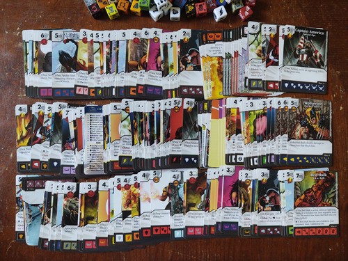 MARVEL DICE MASTERS GAME HUGE LOT CARDS AVENGERS X-MEN SPIDERMAN ...