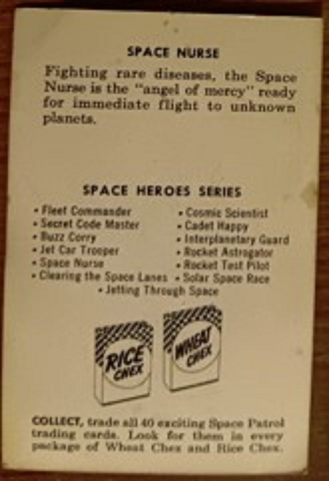 1950's Space Patrol Card Space Nurse | eBay