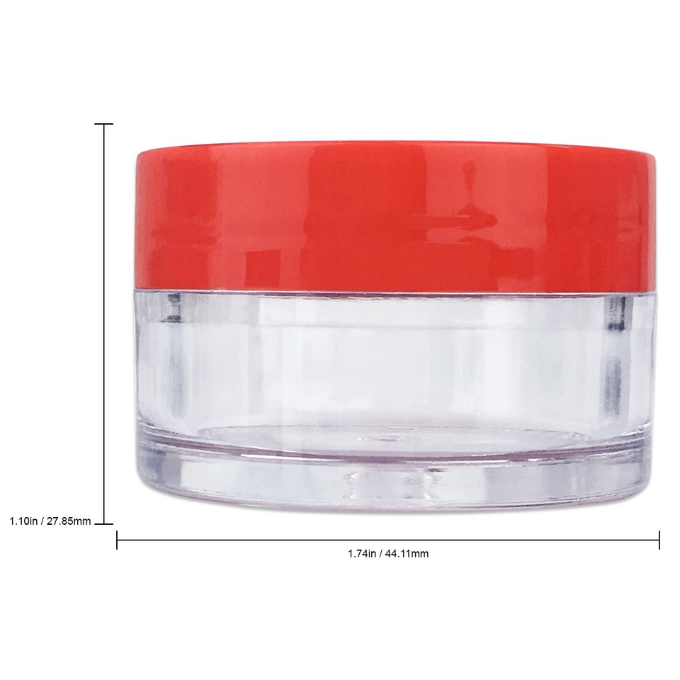 Beauticom® (24PCS) 20G/20ML Round Clear Plastic Refill Jars with Red ...