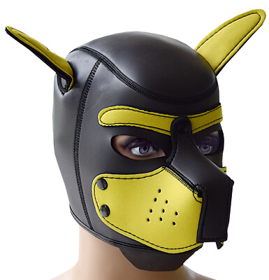 Hundemaske Puppy Neoprenmaske Kopfmaske Maske BDSM Fetisch Dog Play neu ...