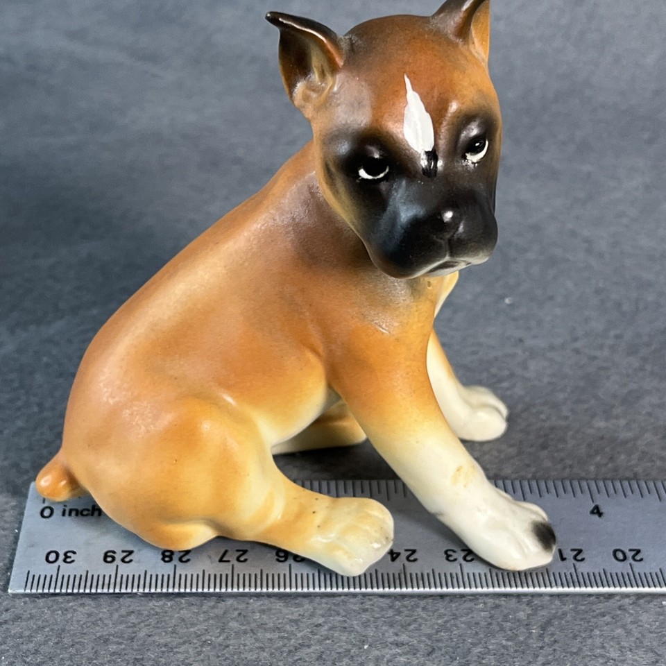 English Boxer Porcelain Dog Pup Puppy Figurine 4" Lefton #H691 Vintage ...