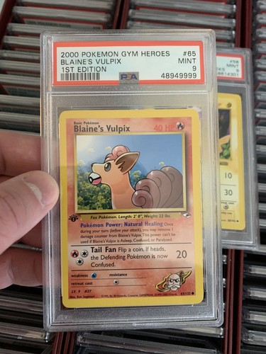 Pokemon - 1st Edition Blaine’s Vulpix - Gym Heroes 65/132 - PSA 9 MINT ...