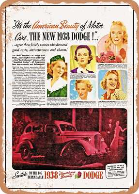 METAL SIGN - 1938 Dodge Touring Sedan the American Beauty Vintage Ad | eBay