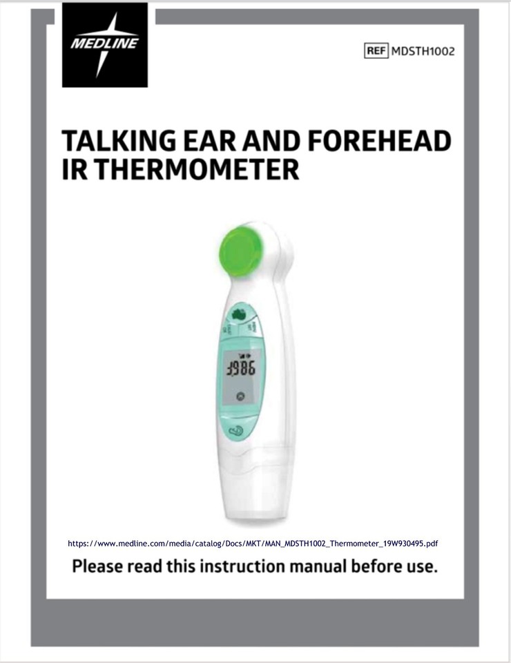 Medline Talking Ear and Forehead Infrared Thermometer - FREE SHIPPING ...