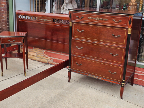 Mahogany Vintage Neoclassical Empire style Bedroom Set by Rway Dresser ...