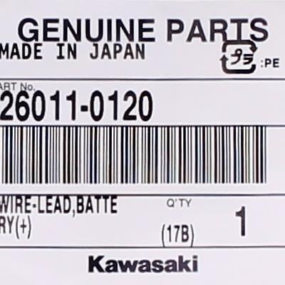 Kawasaki Positive Battery Cable Assembly Part Number - 26011-0120 | eBay