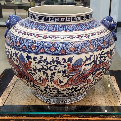 Stunning Emperor Pot In Blue and White with Red Glaze Ming Dynasty -19 ...