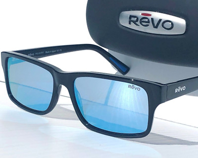 NEW Revo FINLEY Polished Black w POLARIZED Blue Water Sunglass 1112 01 ...
