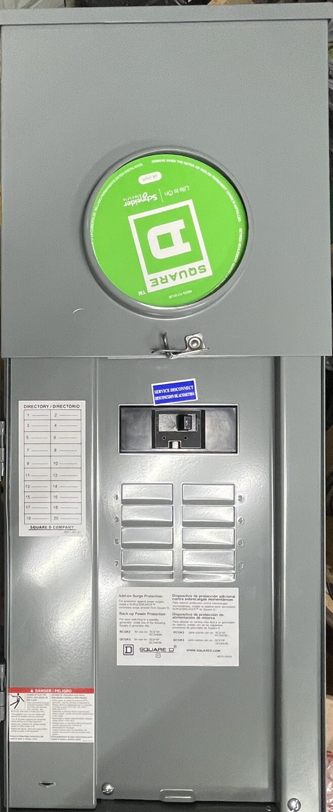 RC816f200C Square D 200 amp meter combo 8 Spaces 16 Circuits 120/240 ...