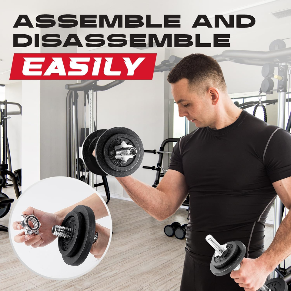 Adjustable Cast Iron Dumbbell Sets 40-200LBS with Connector Option ...