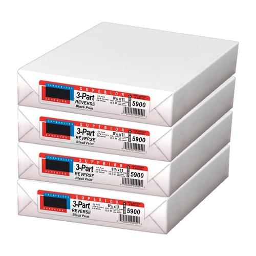 Carbonless Paper - Collated 3 Part NCR Reverse 8.5 x 11 Letter - 4 Ream ...
