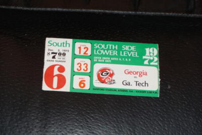 1972 GEORGIA TECH AT GEORGIA COLLEGE FOOTBALL TICKET STUB | eBay