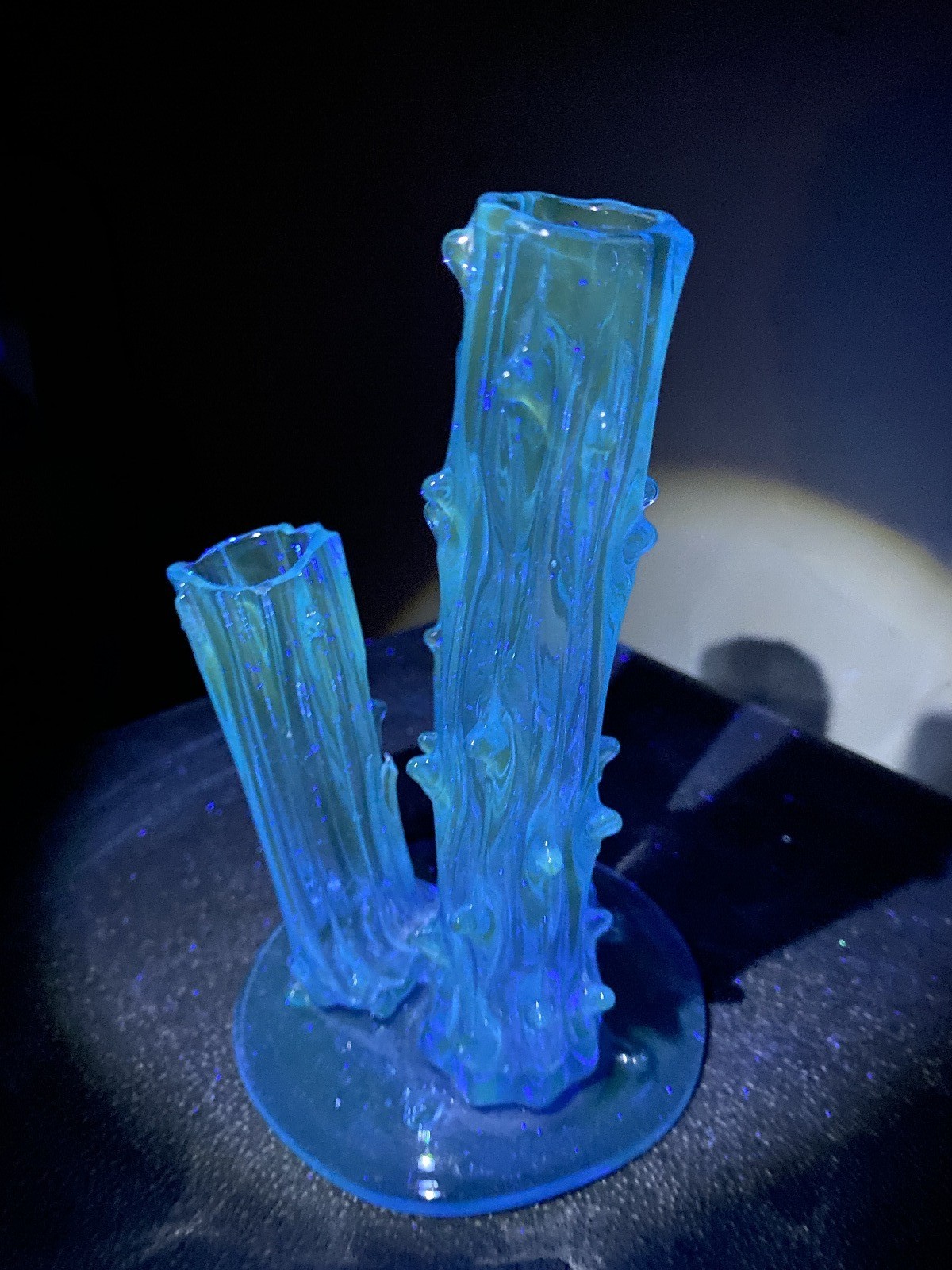 RARE STEUBEN Cobalt Blue Triple Tree Trunk Thorn Glass Vase 6"SIGNED | eBay