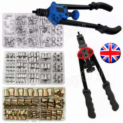150Pcs Rivet Nut Kit Riveter Gun Heavy Duty Riveting Rivets Nutsert ...