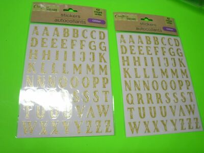 New ! 2 X 62 Counts Crafter's Square Stickers Alphabet Glitter | eBay
