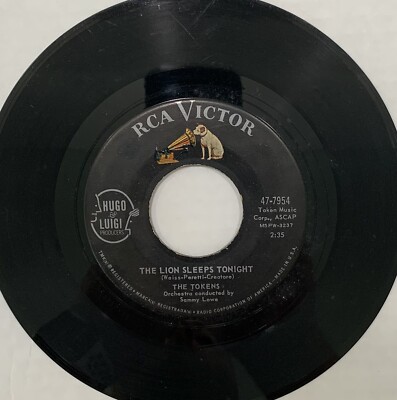 45 rpm Vintage 7” Vinyl Single Hit Record The Tokens Robert John Lion ...