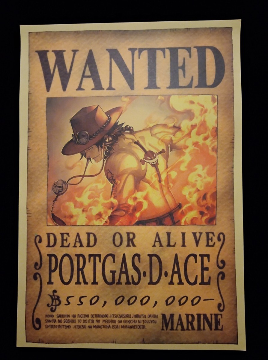 One Piece Wanted Posters Ace Anime One Piece Reward Series Retro Kraft