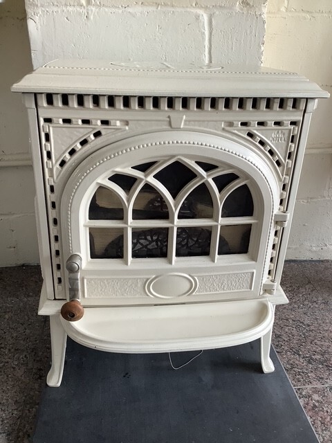 VINTAGE JOTUL CAST IRON STOVE- WOOD BURNING- CREAM COLOR | eBay