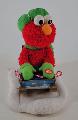 Sesame Street Christmas Elmo on Snow with Sled Animated Kurt Adler ...
