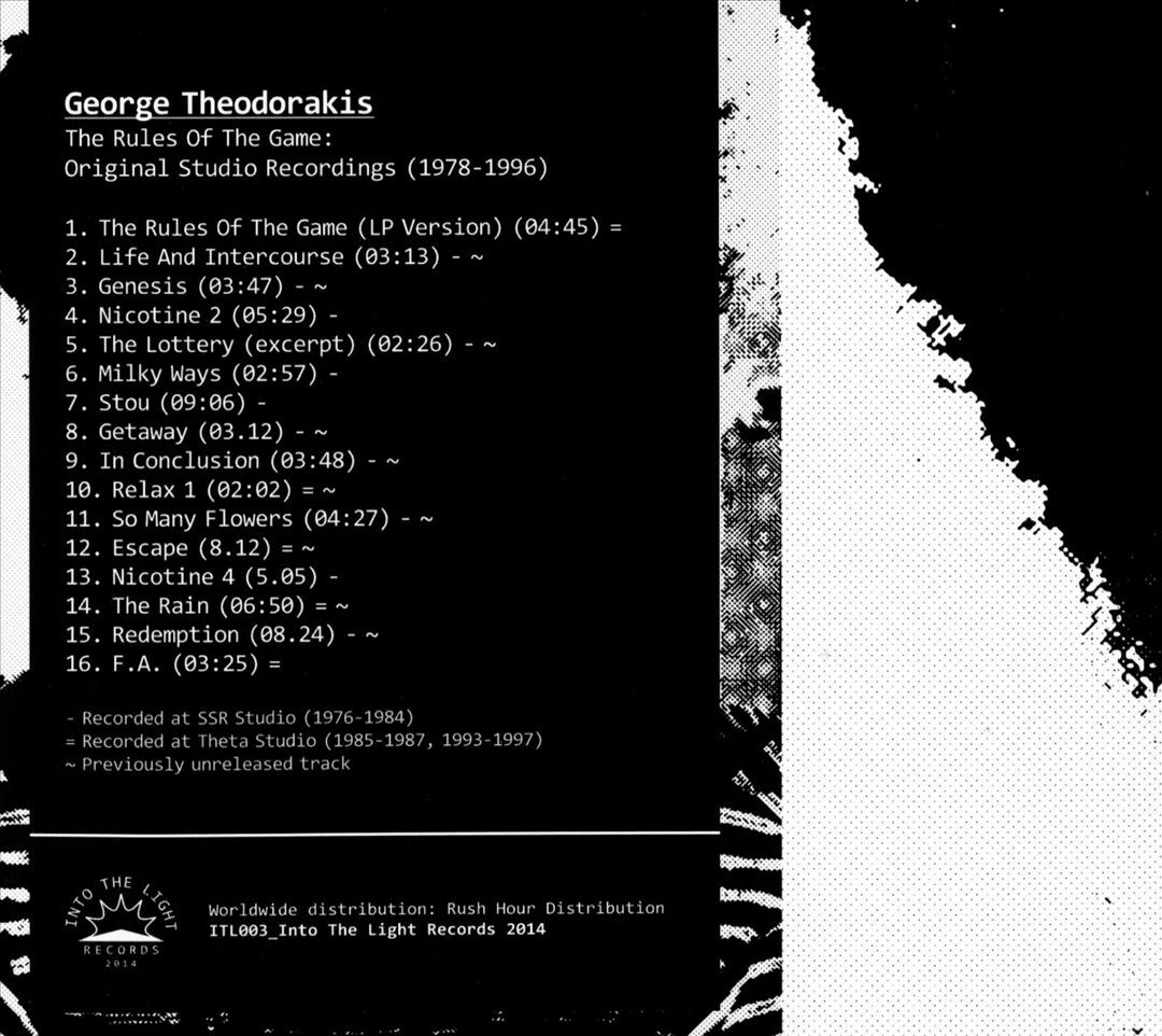GEORGE THEODORAKIS - THE RULES OF THE GAME: ORIGINAL STUDIO RECORDINGS ...