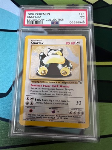 PSA 7 - Snorlax - Legendary Collection Non Holo 64/110 | eBay