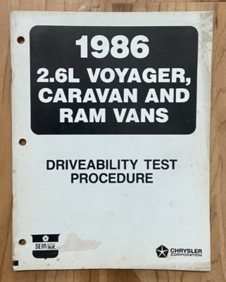 1986 Chrysler Driveability Test Procedure 2.6L Voyager Caravan Ram Van ...