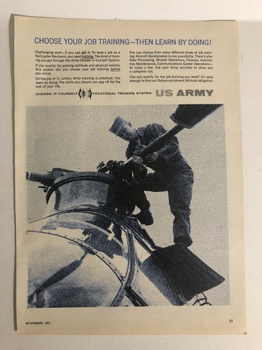 1961 US Army Vintage Print Ad Advertisement pa12 | eBay