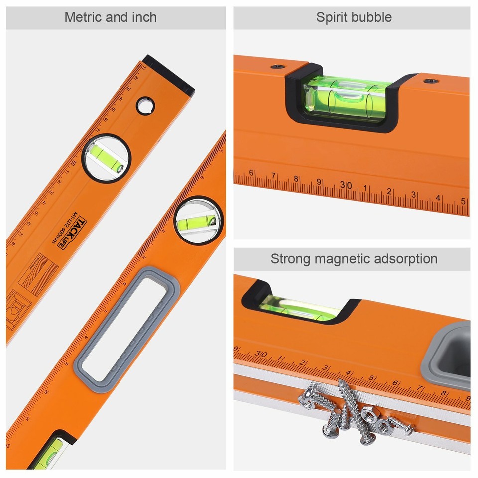Box Level, Tacklife MT-L02 24-Inch Level Aluminum Alloy Magnetic ...
