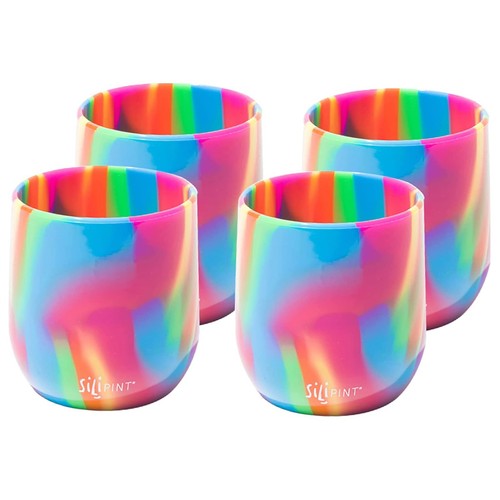 Silicone 12oz Stemless Wine Glasses: 4 Pack Hippie Hops 810698028190| eBay