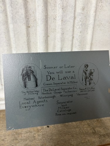 Vintage Delaval Milker Sign Dairy Barn Cow Milk Feed Tank Holstein ...