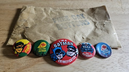 1966 Original Batman Button Pins 10pcs & Bat Ring N.P.P. Inc | eBay