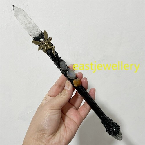 9.8" Natural Clear quartz Quartz Magic stick Crystal Obelisk Reiki ...