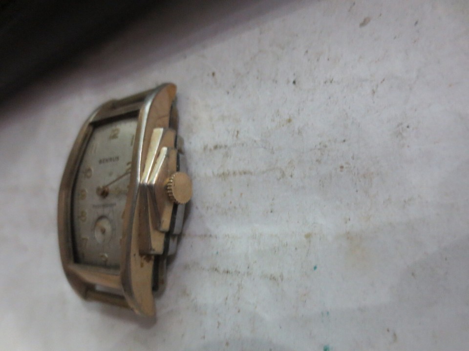 BENRUS 1930S TANK WATCH VINTAGE ART DECO 15J 10KT GOLD FILLED # BB3 ...