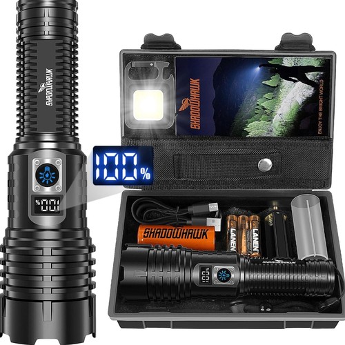 Shadowhawk S1695 - Ultra Helle Taschenlampe mit 500000 Lumen, USB-C ...