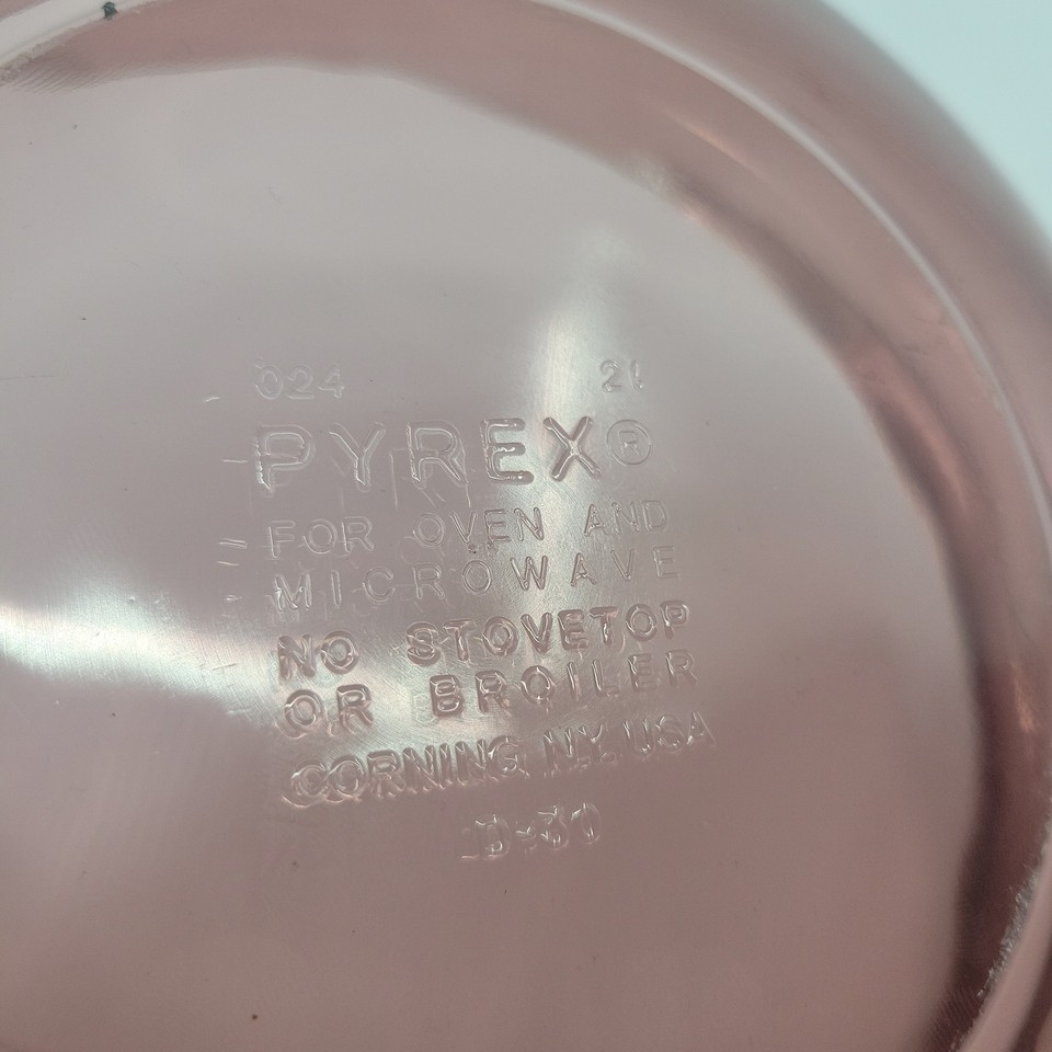 Vintage Pyrex Cranberry Casserole Dish 024 Corning 2QT w/ Clear Lid D ...