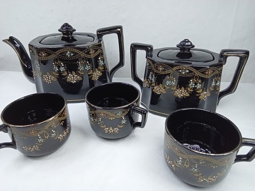 Service a thé théière tasses Carland Angleterre 19ème siècle tea time ...