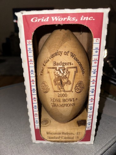 WISCONSIN BADGERS ROSE BOWL CHAMPIONS 2000 GRID WORKS WOOD MINI ...