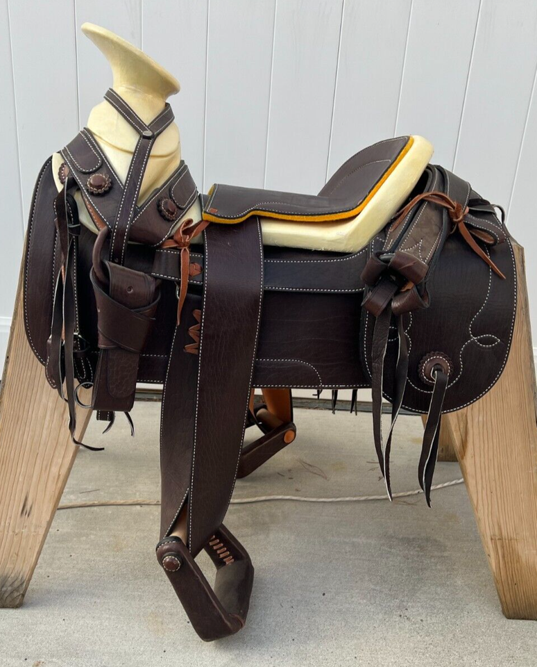 15" BROWN CHARRO SADDLE MONTURA CHARRA PARA CABALLO, Horse Charro Gear ...
