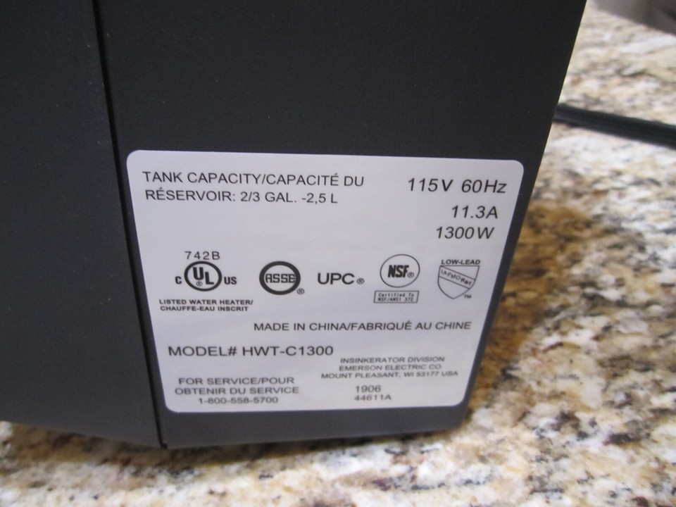 InSinkErator HWT-C1300 & F1000S Hot Water System W/ Filter- Stainless ...