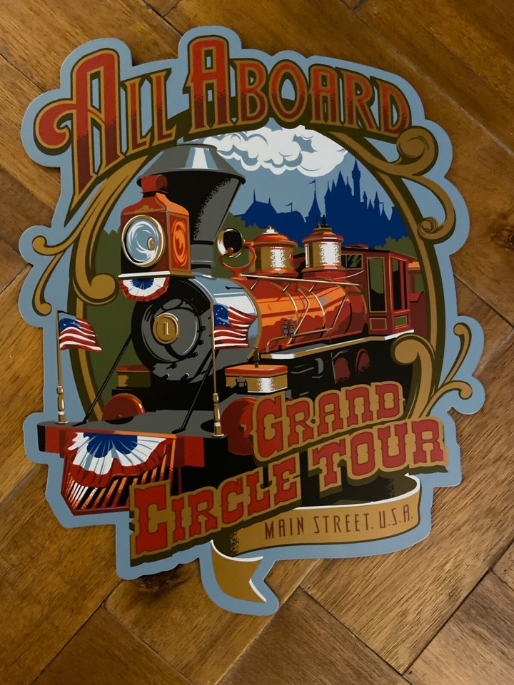 Disneyland Sign Set "All Aboard Railroad" Train 3 Tin Signs Main Street ...