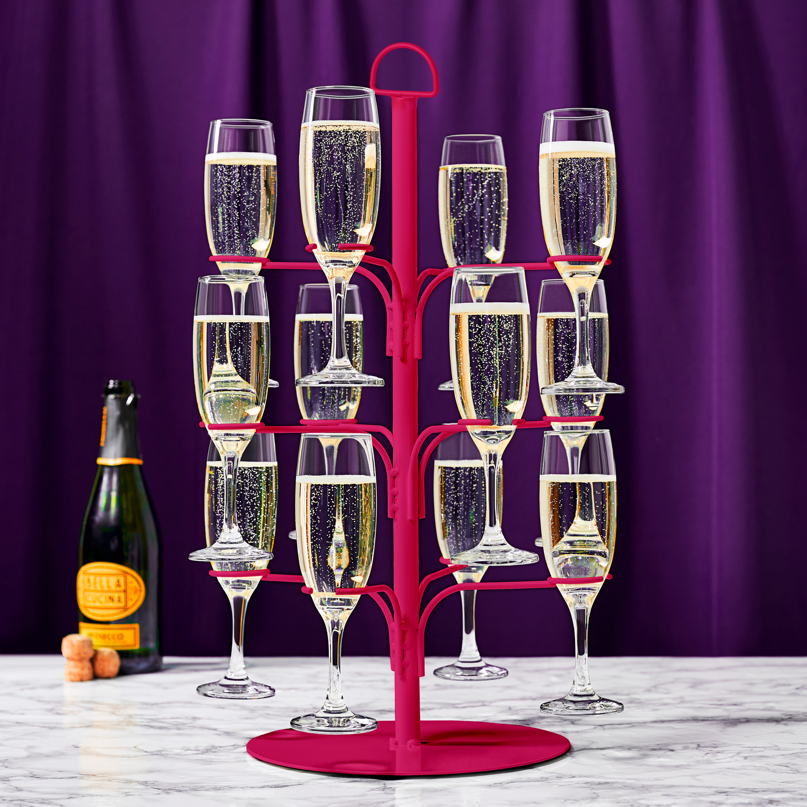 Cocktail Tree Pink - Cocktail Glass Display for 12 Glasses Gin Tree ...
