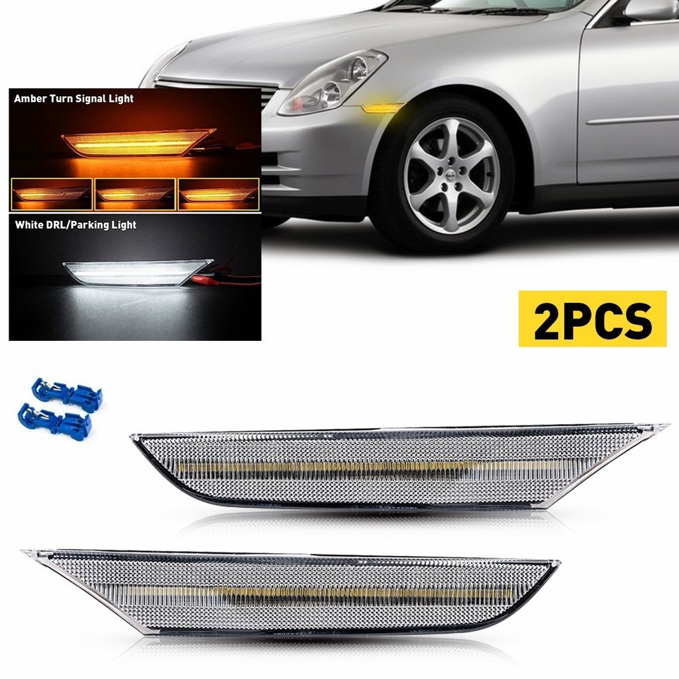 2set Fit 03-06 Infiniti G35 Sedan Dual Color LED Front Bumper Side ...