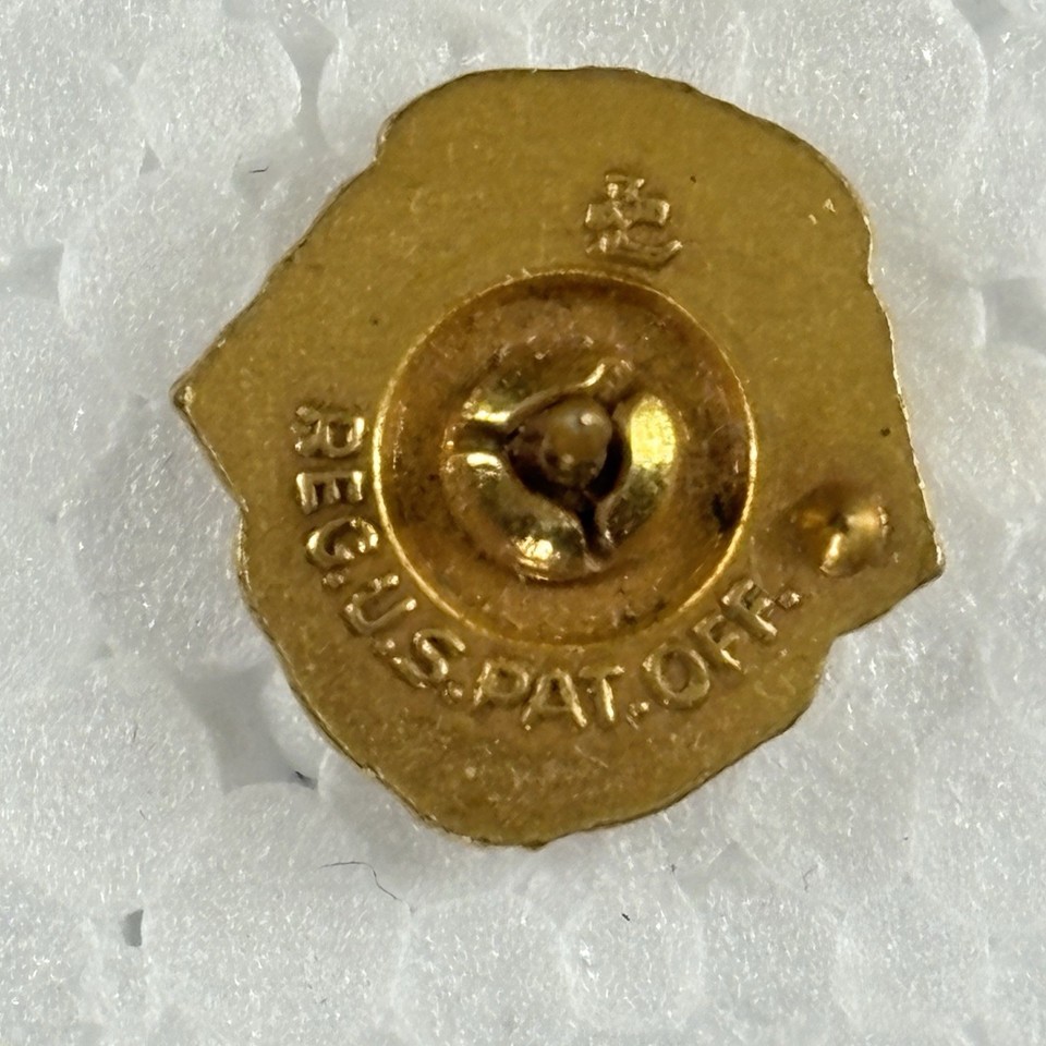 VTG 50s Lions Club International Blue Gold Enamel Pin Screw Back Reg US ...