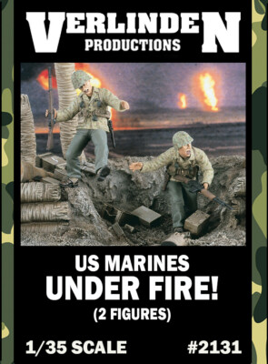 1/35 WWII USMC Marines "Under Fire" (2 Figures/Set) VERLINDEN #2131 ...