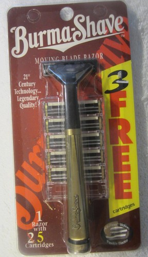 1 NEW Burma Shave Safety Razor With 5 Pack Of cartridges,Rare pack ...