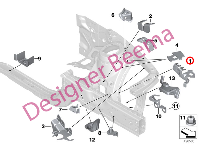 Original BMW Holder Brake Hose Left 41007284095 for sale online | eBay