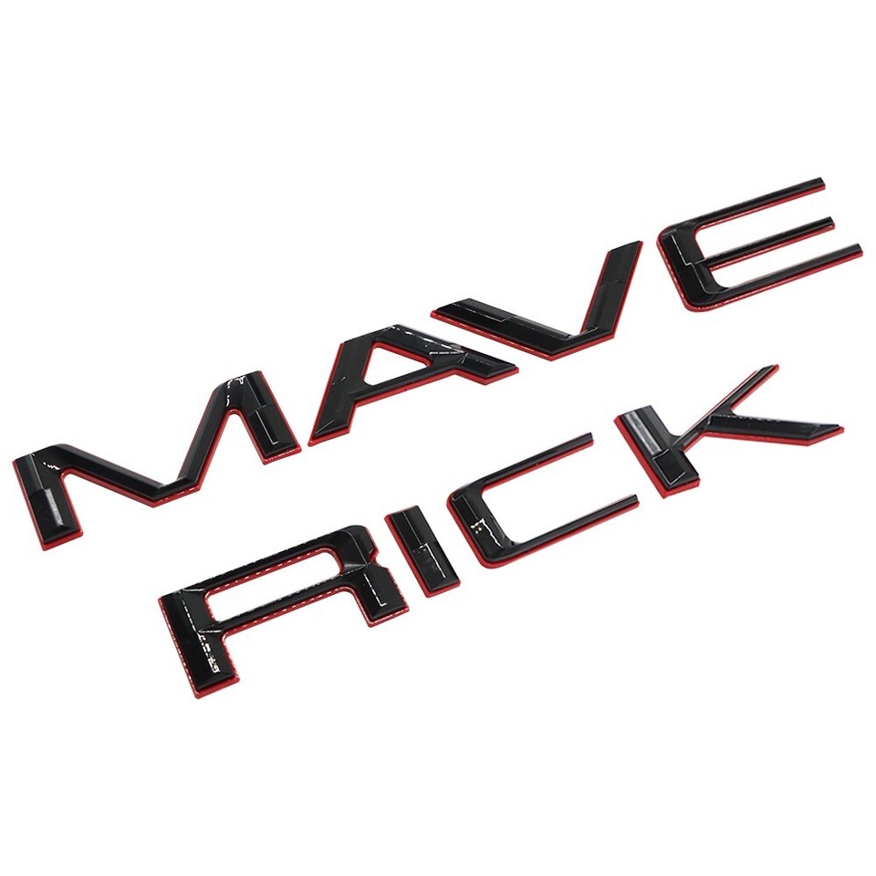 Glossy Black Red 3D Tailgate Insert Letters Badge For MAVERICK Emblem ...