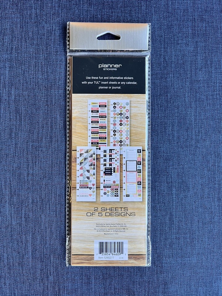 TUL Ring Planner Stickers, 3" x 8.5", To Do List Designs, Pack of 10 ...